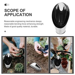 Cabilock 3Pcs Bonsai Soil Scoops Stainless Steel Soil Scoop Garden Soil Shovel Small Soil Scoops Potting Scooper Gardening Tools (Silver)