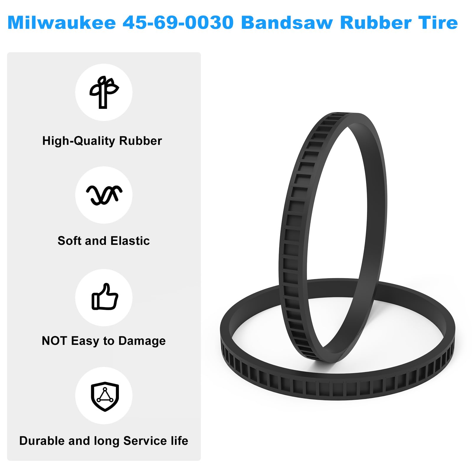 45-69-0030 Band Saw Tire FOR Milwaukee BandSaw Compact Pulley Tires 2629-20 6242-6 2429-20 (4.0" Diameter Tires)- 2 Pack