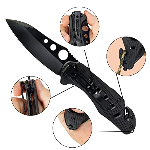 ALBATROSS Practical folding knife for everyday use, pocket knife with Seatbelt Cutter and Glass Breaker, 4" Ultra light to carry (BC)