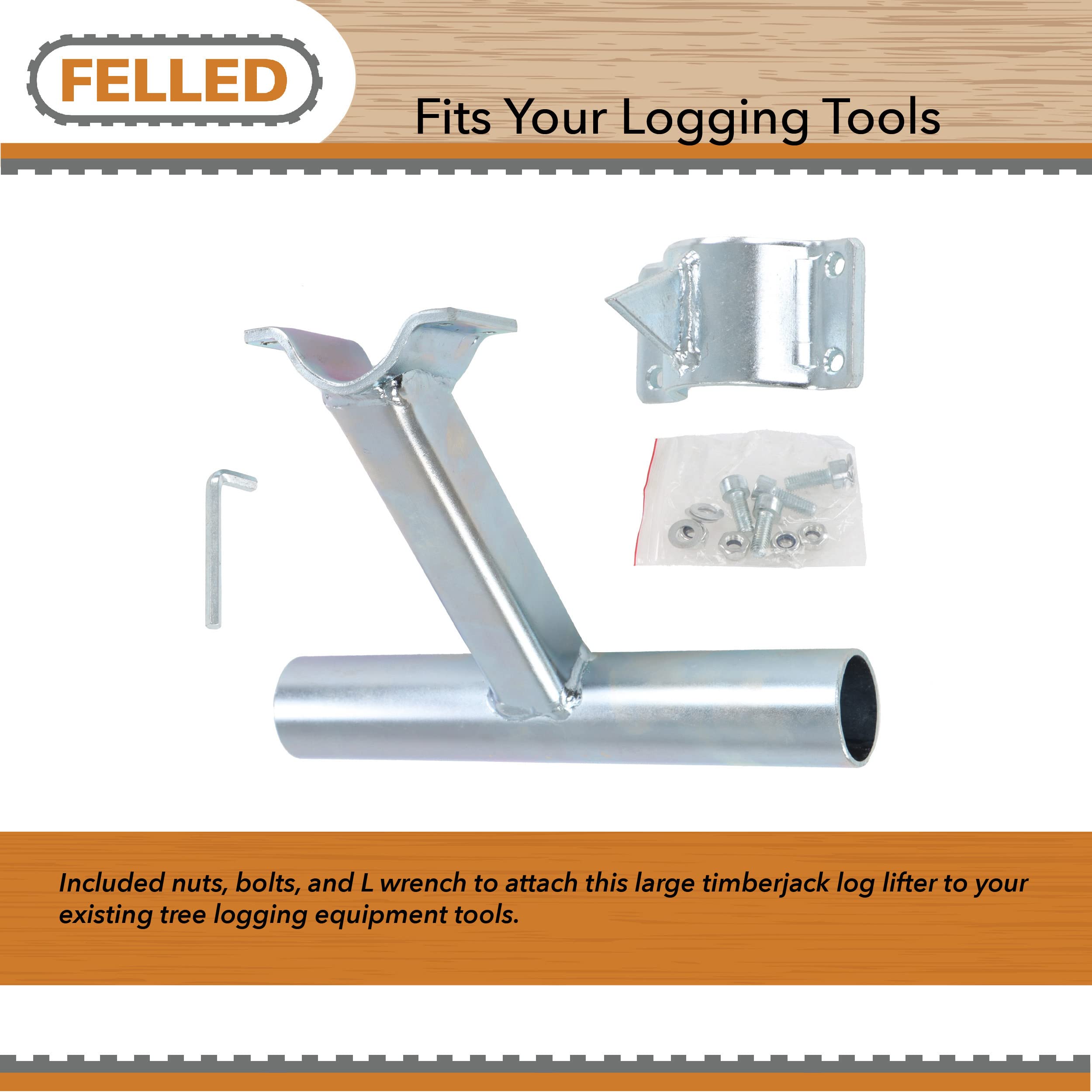 Felled Logging Peavey Log Roller Lifter Attachment - 8in Lifting Log Cutting Stand Fits Log Peavey and Cant Hooks