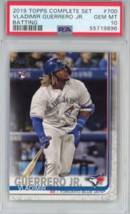 graded 2019 topps complete set vladimir vlad guerrero jr. #700 batting rookie rc baseball card psa 10 gem mint