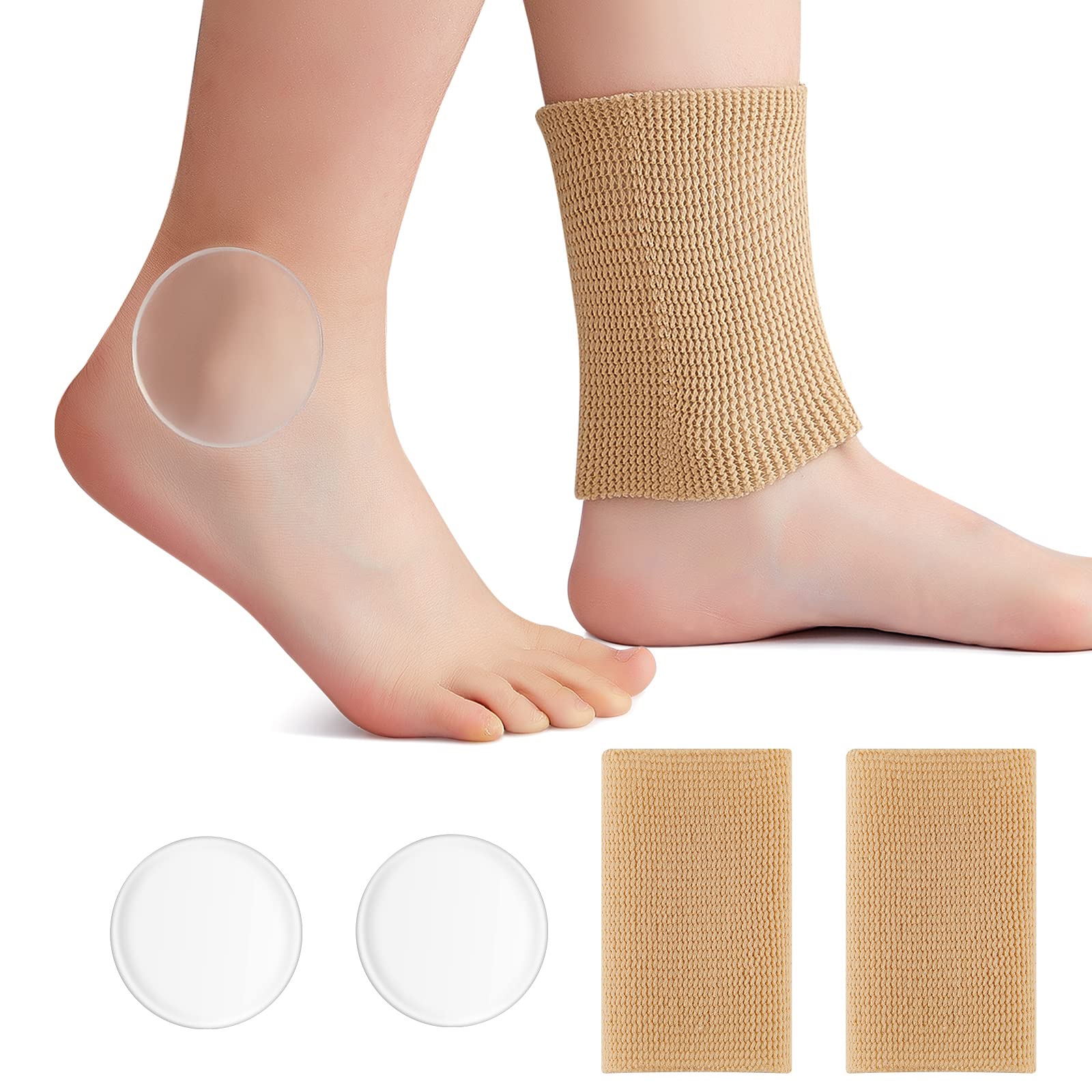 4 Pieces Ankle Gel Sleeve Padded Socks Ankle Protector Gel Sleeve Socks Gel Pads Ankle Support Brace Pad Skateboard Accessories for Skating Riding Ski Ankle Protection Foot Support Socks