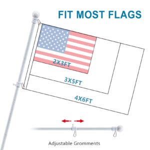 cogardenshower White Flag Pole for House - Tangle Free Outdoor Flag Pole Kit with Holder Bracket,5ft Stainless Steel Metal Flagpoles Residential Heavy Duty for Outside House,Porch,Yard,Truck,Boat