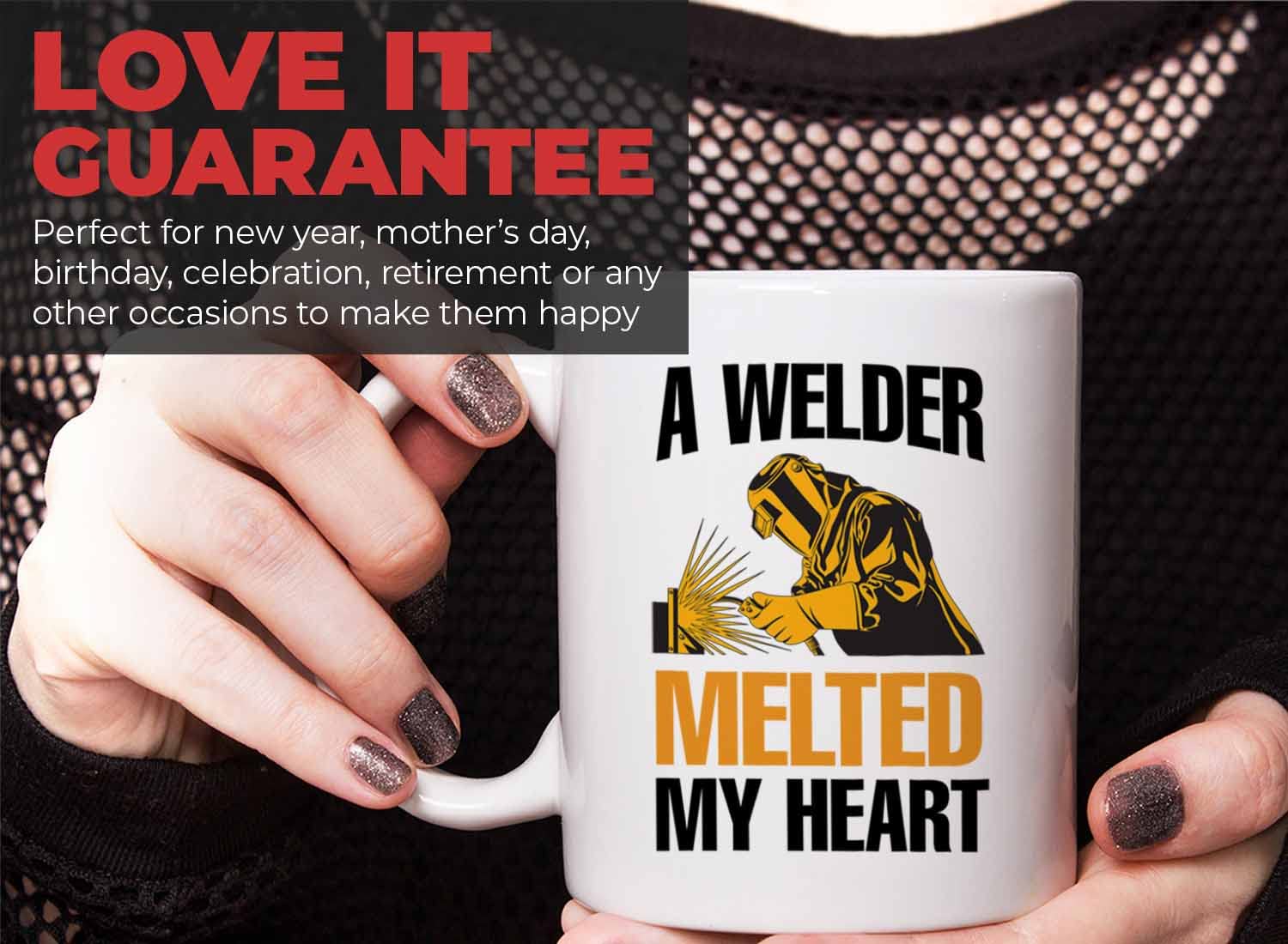 Bubble Hugs Welder Mug White 11oz - A Welder Melted My Heart - Specialize Judging Your Welds Machine Welding Fabricator