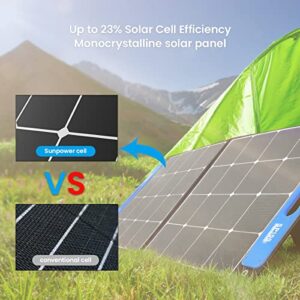 XTAR sp100 100w Portable Solar Panel Solar Power, Foldable Solar Panel Single Panel Solar Power Panel for Power Station Solar Generator RV Solar Camping not Included Independent EU4S Charger