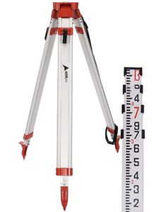 adirpro 14-foot aluminum grade rod & adirpro aluminum tripod with quick clamp (orange) bundle