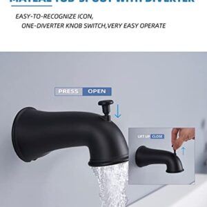 Shower System with Tub Spout, Bathroom Rain Mixer Shower Combo Set, Single Handle Shower Faucet with Valve Matte Black