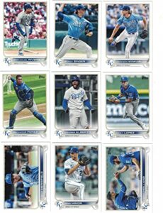 kansas city royals / 2022 topps baseball team set (series 1 and 2) with (20) cards. plus 2021 topps royals baseball team set (series 1 and 2) with (24) cards. ***includes (3) additional bonus cards of former royals greats george brett, dan quisenberry and