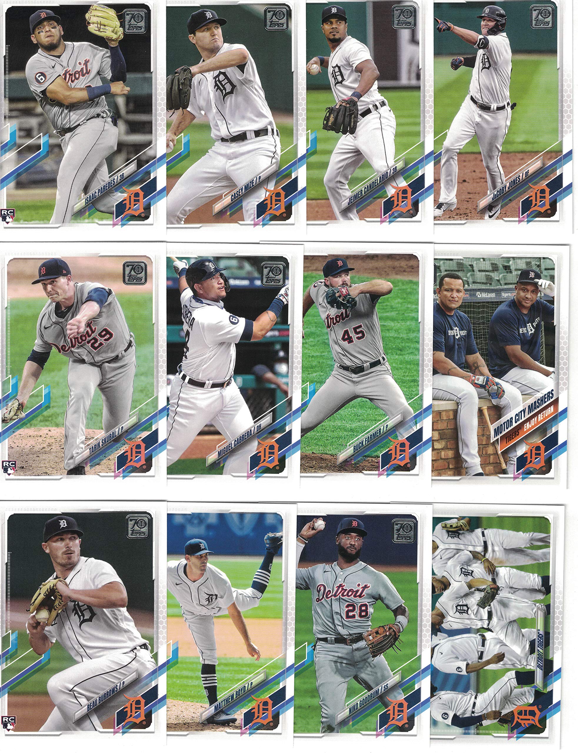 Detroit Tigers / 2022 Topps Baseball Team Set (Series 1 and 2) with (23) Cards. PLUS 2021 Topps Tigers Baseball Team Set (Series 1 and 2) with (20) Cards. ***INCLUDES (3) Additional Bonus Cards of Former Tigers Greats Alan Trammell, Jack Morris and Lou Wh