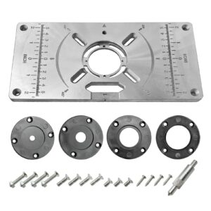 router table insert plate table aluminium insert plate router trimmer woodworking wood router table insert plate tool routers bench trimming (silver)