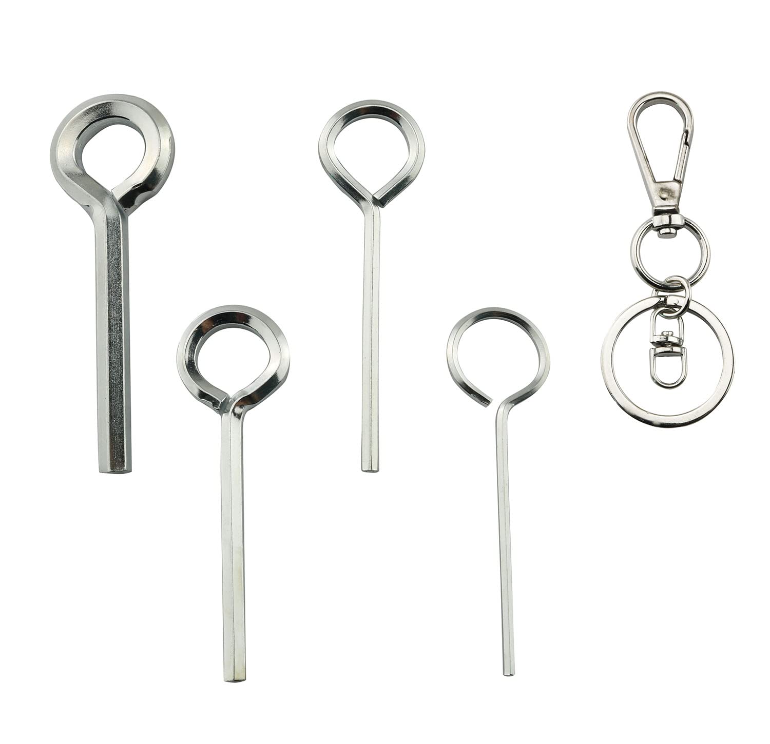 YHXiXi 5IN1 Ring Allen Wrench Set - 5/64" 1/8" 5/32" 7/32" Allen Key Door Keys with 1 Keychain for Push Bar Panic Exit Device