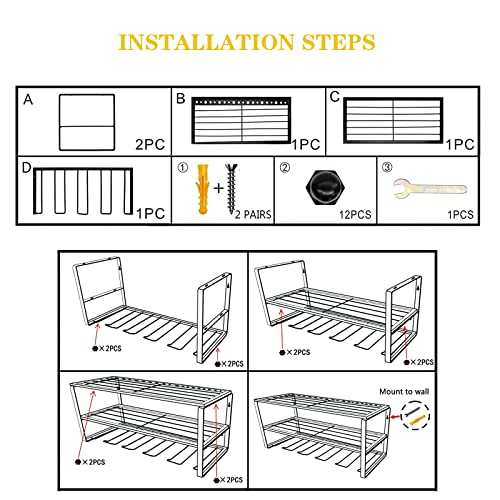 LFGKeng Floating Tool Shelf Organizer, 3 Layer Heavy Duty Power Tool Storage Rack, Detachable Design, Garage Tool Storage Organizer Holder for Handheld and Power Tools, Perfect for Fathers Day