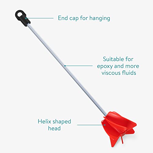 Navaris Epoxy Mixer for Drill - 5 Gallon Paint and Epoxy Resin Mixing Attachment - 14" Stirrer Paddle for Drills - Includes 3 Silicone Stir Sticks