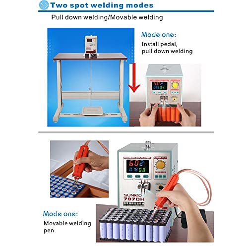 797DH Battery Spot Welder Welding Machine for Lithium Batteries,Pulse Spot Welder 0.35mm Battery Spot Welder with Soldering Functio,110V-220V