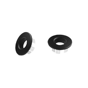 sink overflow trim ring 2 packs, bathroom kitchen sink basin overflow sink hole cover solid weight, fit for 0.8 inch-0.91 inch sink trim holes, copper, matte black