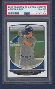 psa 10 aaron judge 2013 bowman rookie card his first card ever graded psa gem mint 10 yankees superstar