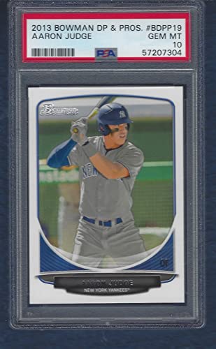 PSA 10 AARON JUDGE 2013 BOWMAN ROOKIE CARD HIS FIRST CARD EVER GRADED PSA GEM MINT 10 YANKEES SUPERSTAR