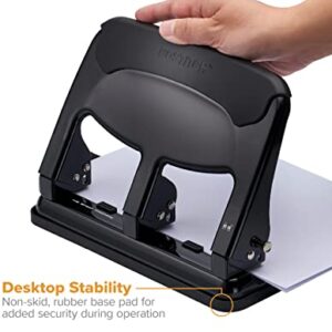 Bostitch Office EZ Squeeze 40 Sheet 3-Hole Punch, Heavy Duty, Black