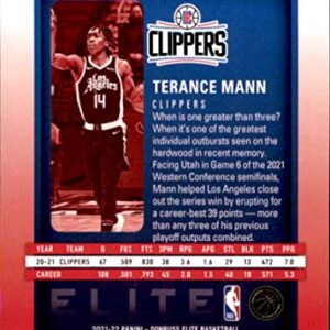 2021-22 Donruss Elite #178 Terance Mann Los Angeles Clippers Official NBA Basketball Card in Raw (NM or Better) Condition