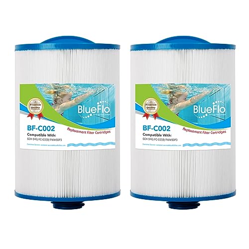 BLUEFLO Spa Filter Cartridge Replacement for Unicel 6CH-940, Filbur FC-0359, PWW50P3(1 1/2" Coarse Thread), 817-0050, Darlly 60401, for Viking Spa Hot Tub Filter, 2 Pack