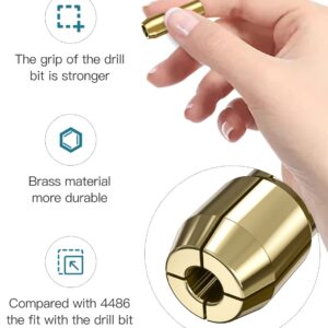 Collet Set for Dremel, 10Pcs Replacement 4485 Brass Quick Change Rotary Drill Nut Tool Set (1/8" x 2, 3/32" x 2, 1/16" x 2, 1/32" x 2）