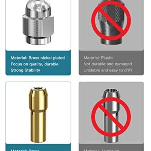 Collet Set for Dremel, 10Pcs Replacement 4485 Brass Quick Change Rotary Drill Nut Tool Set (1/8" x 2, 3/32" x 2, 1/16" x 2, 1/32" x 2）