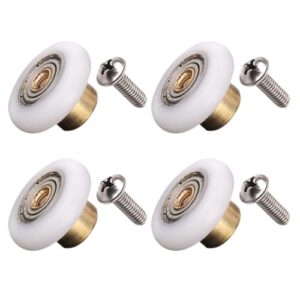 atoplee 4 pcs shower door rollers runners wheels - replacement part bathroom glass door runner sliding shower door roller wheel (roller diameter 19mm)