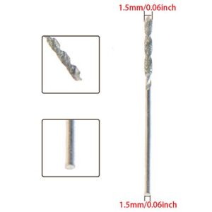 Bettomshin 1.5mm Diamond Twist Drill Bits High Speed Steel HSS for Glass Sea Shells Stone Tiles 10Pcs