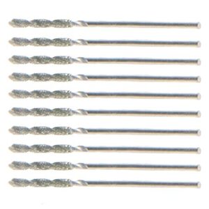 Bettomshin 1.5mm Diamond Twist Drill Bits High Speed Steel HSS for Glass Sea Shells Stone Tiles 10Pcs