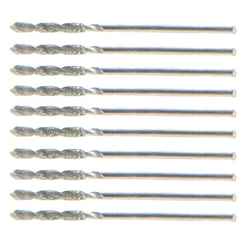 Bettomshin 1.5mm Diamond Twist Drill Bits High Speed Steel HSS for Glass Sea Shells Stone Tiles 10Pcs