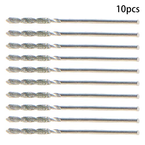 Bettomshin 1.5mm Diamond Twist Drill Bits High Speed Steel HSS for Glass Sea Shells Stone Tiles 10Pcs