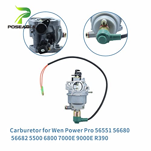 POSEAGLE P54804 Carburetor with P54392 Fuel Cock for WEN 56551 5500 Watt, WEN 56682 7000 Watt, WEN 56877 9000 Watt Generators