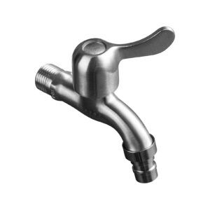 jumxsrle short 304 stainless steel special external leak-proof and rust-proof water faucet for washing machine, sink,bathtub, mop pool,washbasin,garden and swimming pool water-tap for various uses