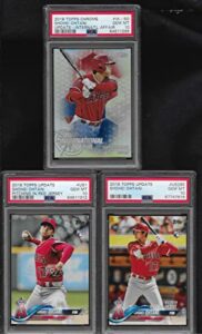 psa 10 shohei ohtani 3 card rookie lot topps chrome international & update pitching & hitting graded psa gem mint 10 mlb superstar mvp