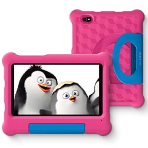 g-tide kids tablet, 8 inch tablet for kids, 5100mah big battery, 2gb+32gb learning tablets, 5mp dual camera, fun kids app - klap, parental controls, screen protector, toddler tablets case, pink