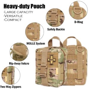 RHINO RESCUE IFAK Trauma First Aid Kit Molle Medical Pouch for Car Home Travel Hiking (Multicam)