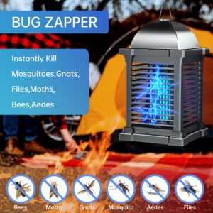 WVV Bug Zapper Outdoor, 1700V Electric Mosquito Zappers Killer, Waterproof Insect Fly Trap,Electronic Light Bulb Lamp for Outdoor and Indoor