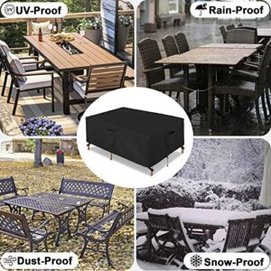 OutdoorLines Outdoor Waterproof Patio Table Furniture Set Covers - Rectangle Couch Sectional Cover Outside Weatherproof Patio Furniture Covering for Deck, Lawn and Backyard 74"L x 47"W x 28"H, Black