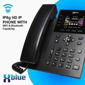 XBLUE QB2 System Bundle with 10 IP8g IP Phones Including Auto Attendant, Voicemail, Cell & Remote Phone Extensions & Call Recording