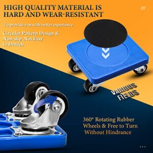 Furniture Movers with Wheels & Furniture Lifter Set, 360° Rotation Wheels Furniture Dolly, 800 Lbs Load Capacity, for Moving Heavy Furniture, Refrigerator, Sofa, Cabinet (Blue)