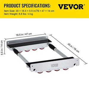 VEVOR All Terrain Mover Dolly, 18.5 Inch Width Piano Dolly, 1874Lbs Load Capacity Alloy Dolly, Furniture Dolly with 8 Casters, Heavy Duty Dolly for Workshops, Schools, Offices and Garages