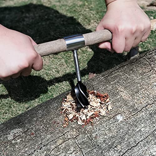 Survival Bushcraft Hand Auger Tools,Bushcraft Gear and Equipment Wrench Scotch Eye Wood Drill Peg and Manual Hole Maker Multitool for Camping,Small Benches,Bushcrafting and Outdoor Backpacking.