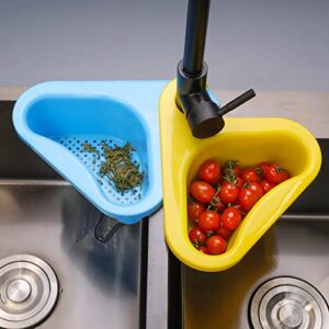 swan drain basket sink 2pcs kitchen sink drain basket multipurpose basket kitchen triangle sink filter kitchen sink strainer basket blue and yellow lb000315