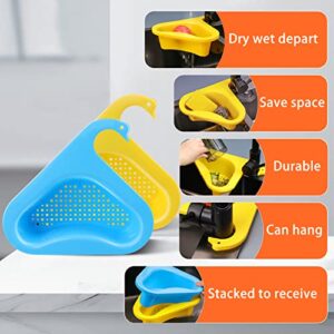 Swan Drain Basket Sink 2pcs Kitchen Sink Drain Basket Multipurpose Basket Kitchen Triangle Sink Filter Kitchen Sink Strainer Basket Blue and Yellow LB000315