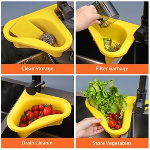 Swan Drain Basket Sink 2pcs Kitchen Sink Drain Basket Multipurpose Basket Kitchen Triangle Sink Filter Kitchen Sink Strainer Basket Blue and Yellow LB000315