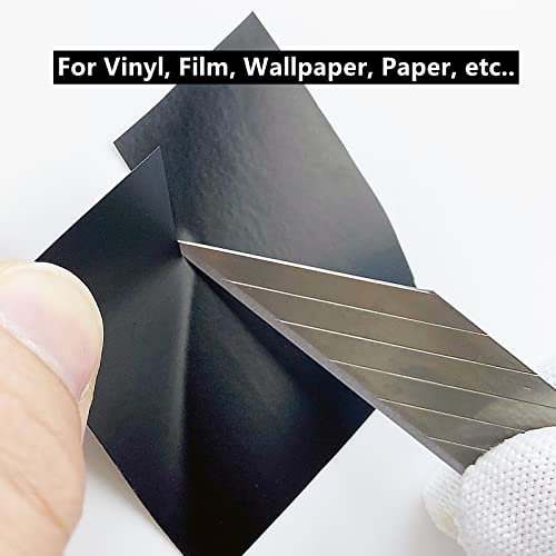 Umaki 18mm Knife Blades 0.5mm Thick Retractable Utility Knife Blades, 50pcs Hard Carbon Steel Snap Off Blades For Car Vinyl Wrap Window Film Tinting Wallpaper Installation