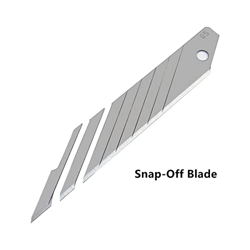 Umaki 18mm Knife Blades 0.5mm Thick Retractable Utility Knife Blades, 50pcs Hard Carbon Steel Snap Off Blades For Car Vinyl Wrap Window Film Tinting Wallpaper Installation