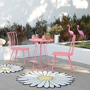 novogratz poolside gossip collection, heidi outdoor/indoor bistro set, 3 piece, pink