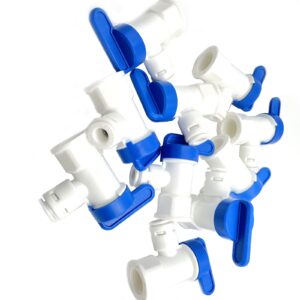 10pcs 1/4 inch FNPT to 1/4" Tank Ball Valve for Reverse Osmosis RO Water Storage Tanks Water Filter,Push to Connect Plastic Quick Connect RO Fittings