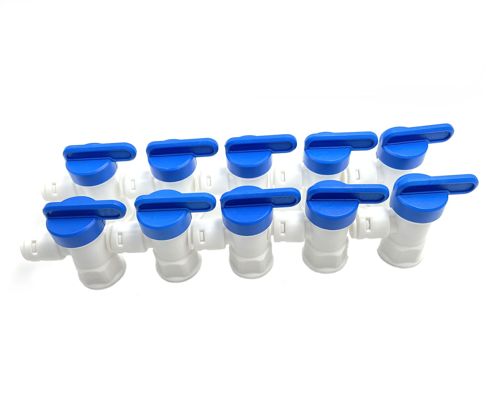 10pcs 1/4 inch FNPT to 1/4" Tank Ball Valve for Reverse Osmosis RO Water Storage Tanks Water Filter,Push to Connect Plastic Quick Connect RO Fittings